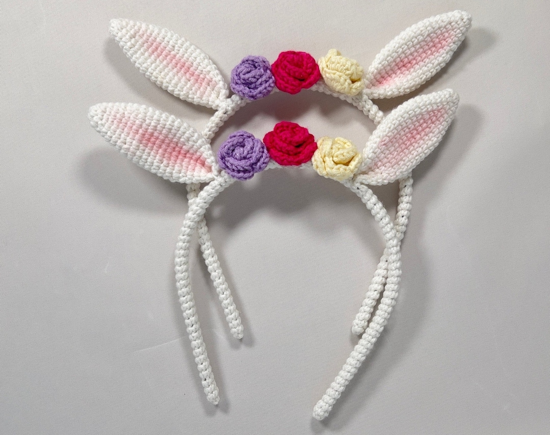 Easter Bunny Ear Headband With Flower Accents Spring Easter Celebration ...
