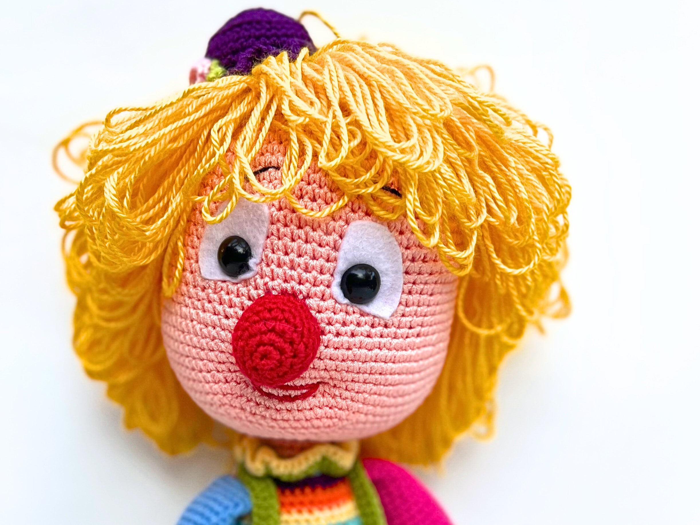 Clown Playful Personalised Character / Colourful Funny Crochet Clown ...