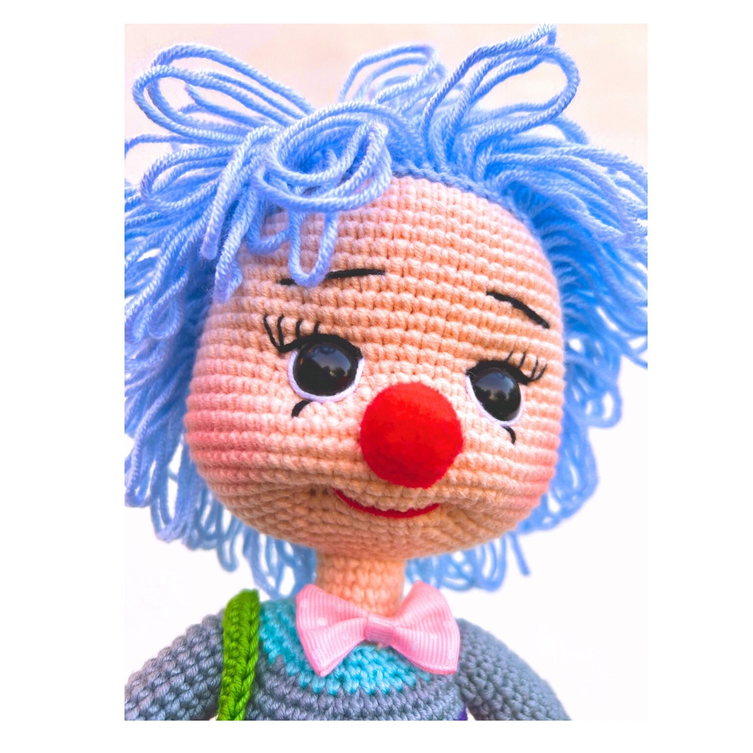 Clown Playful Personalised Character / Colourful Funny Crochet Clown ...