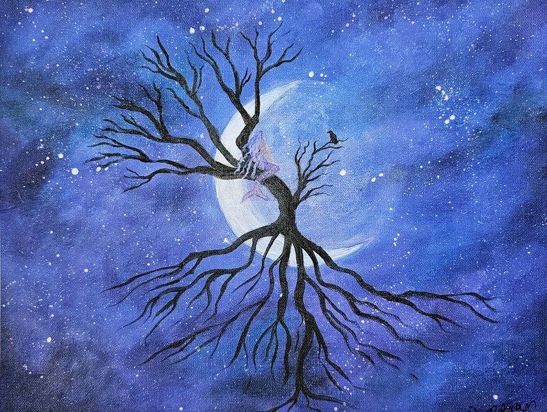 Galaxy Tree 3x3-inch Glossy Sticker From My Original Acrylic Painting ...