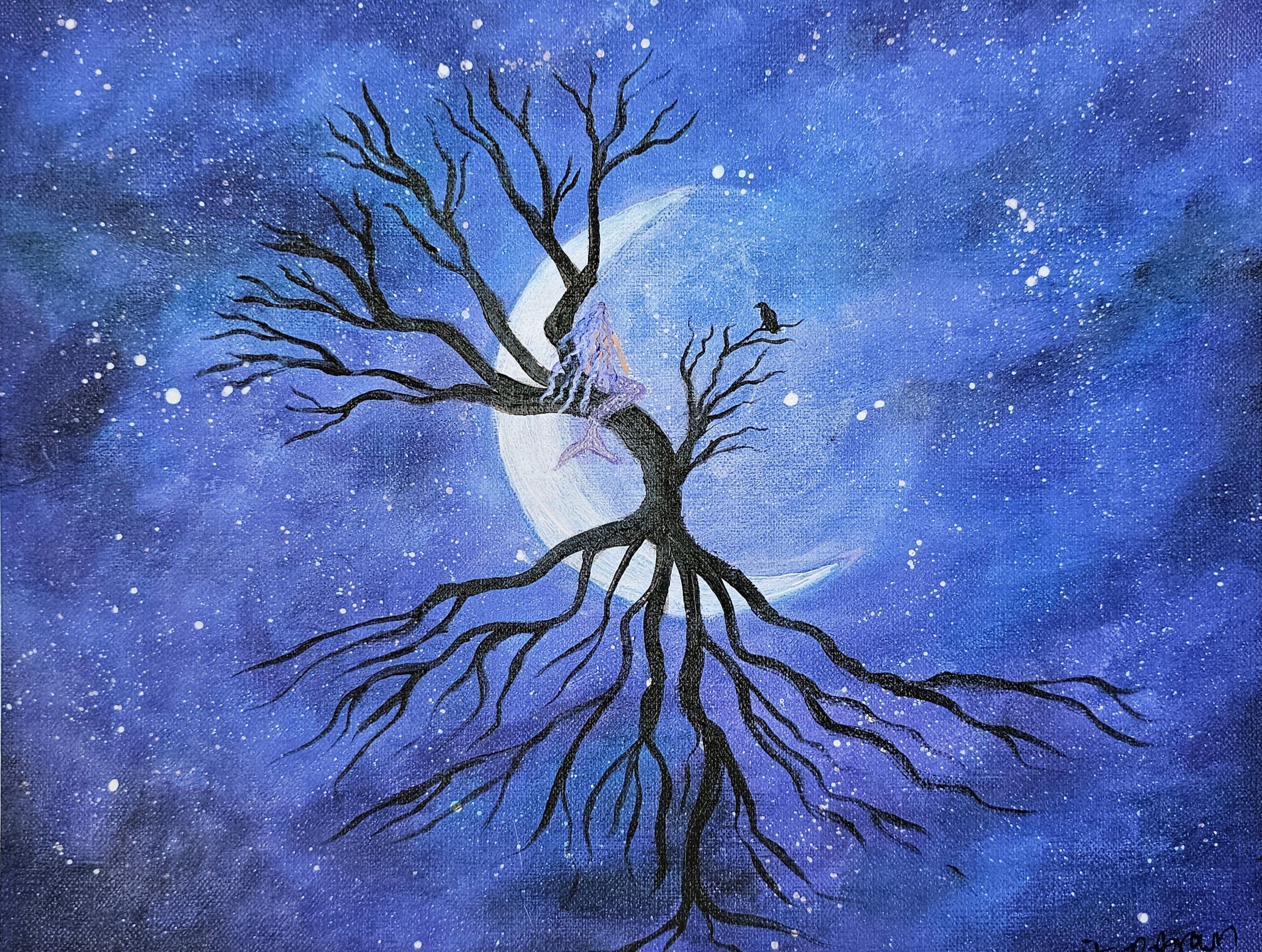 Galaxy Tree 3x3-inch Glossy Sticker From My Original Acrylic Painting ...