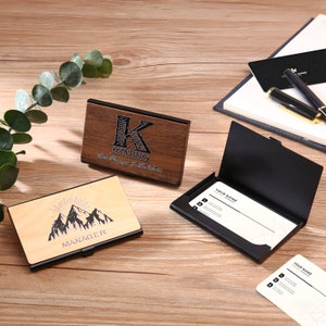 Custom Name Business Card Case-personalised Gift for Him, Customised ...