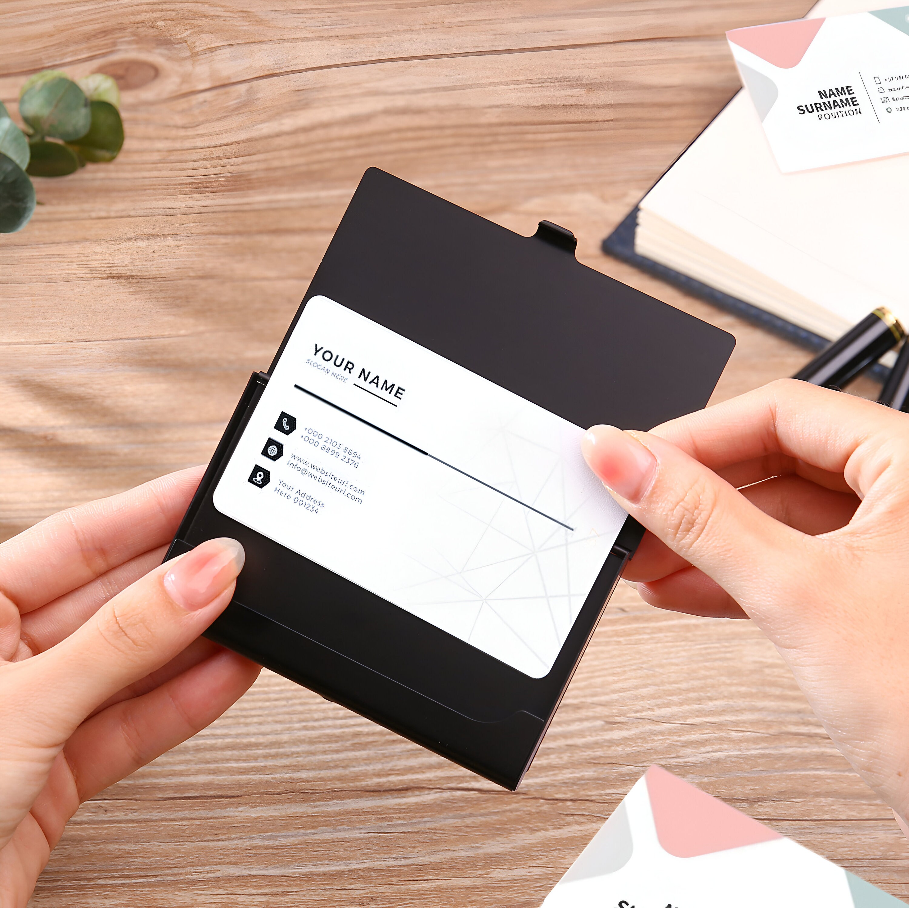 Custom Name Business Card Case-personalised Gift for Him, Customised ...