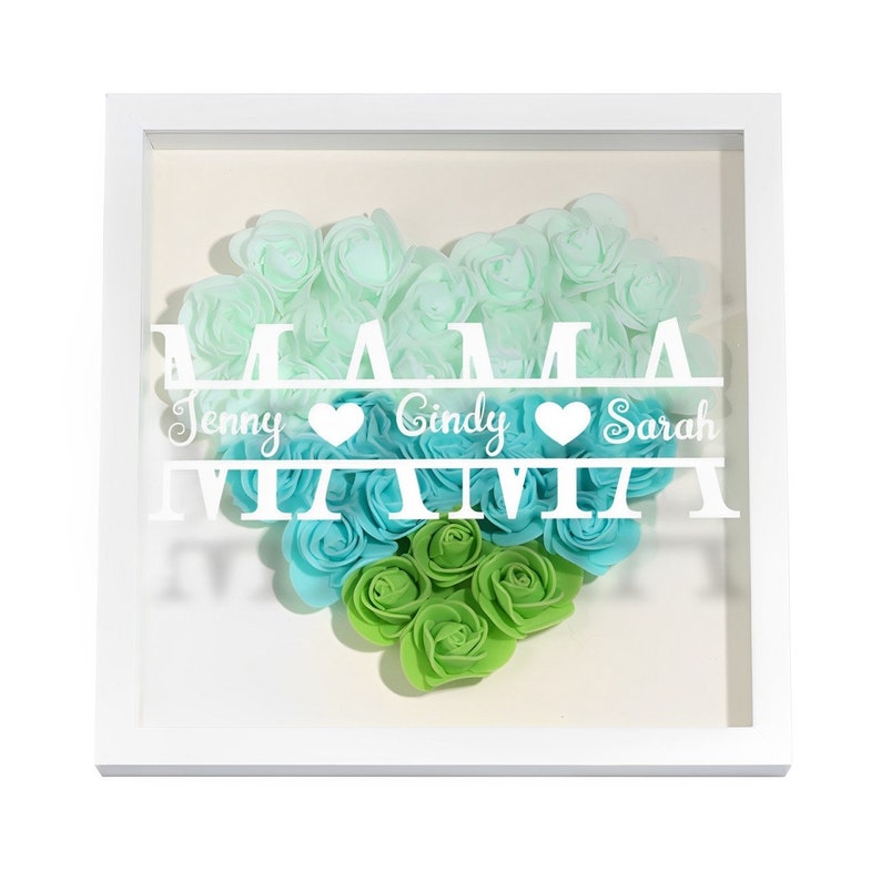 Personalized Flower Shadow Box for Mother's Day Custom Name & Text ...