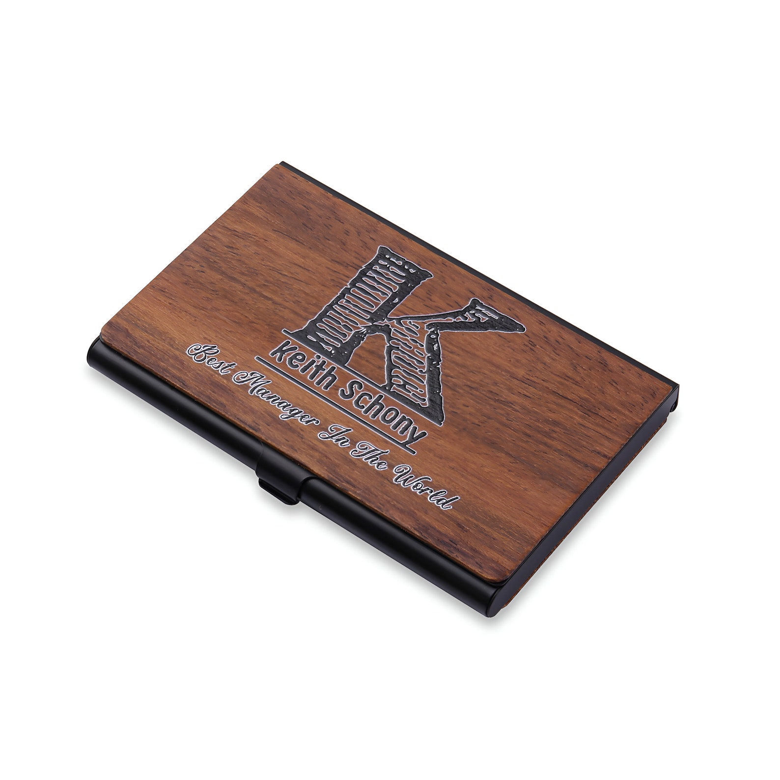 Custom Name Business Card Case-personalised Gift for Him, Customised ...