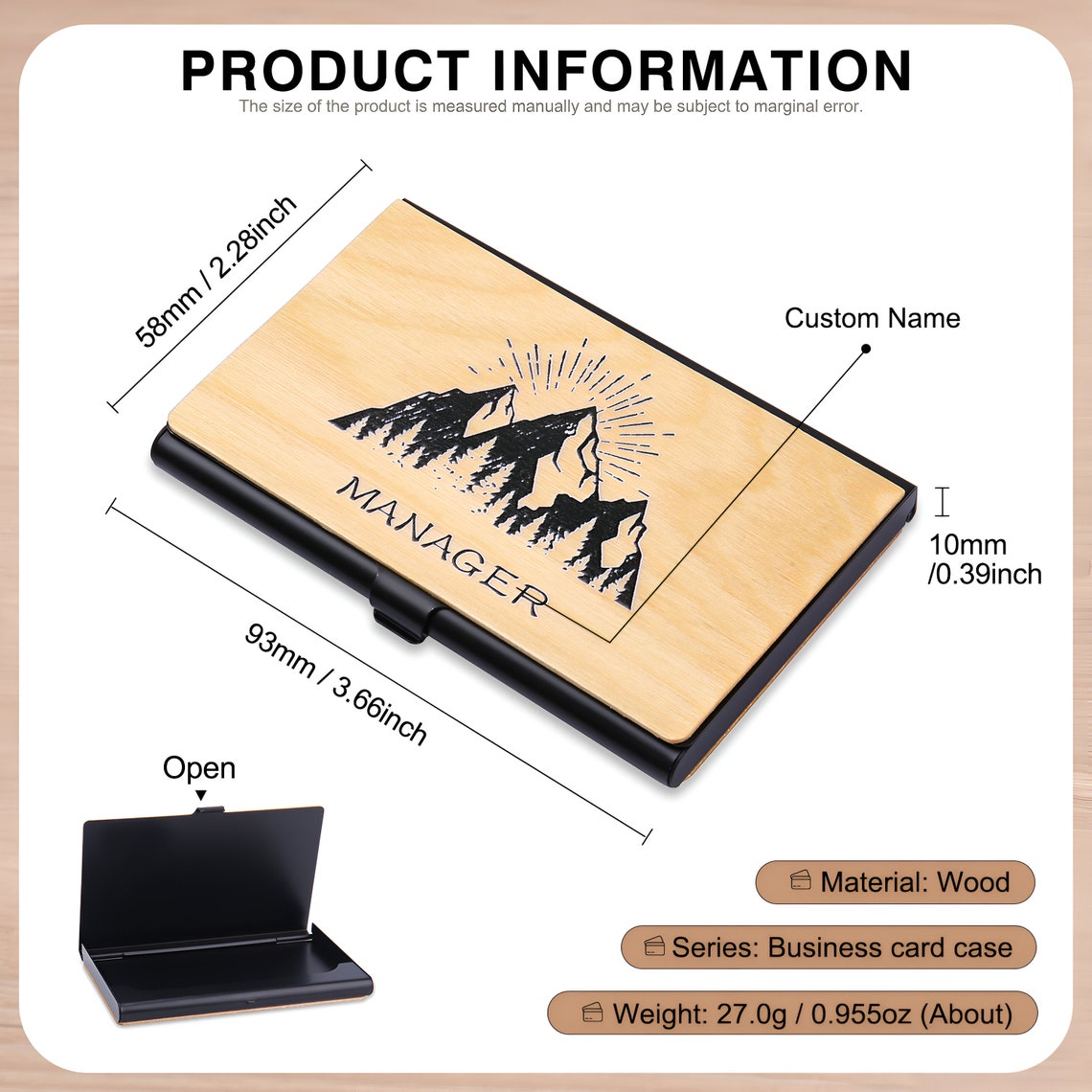 Custom Name Business Card Case-personalised Gift for Him, Customised ...