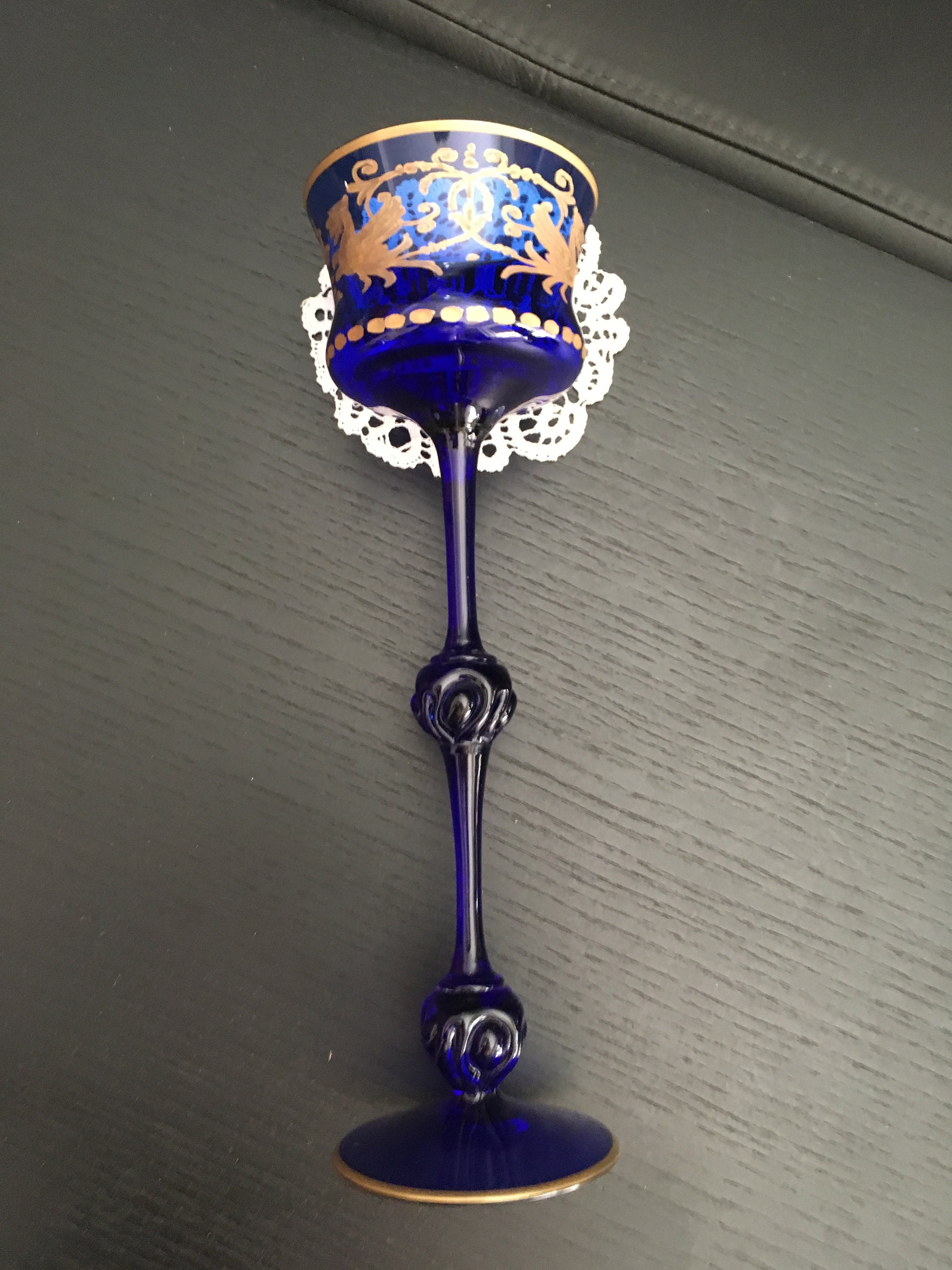 Collectible Venetian Chalice in Murano Blown Glass. Cobalt Blue and ...