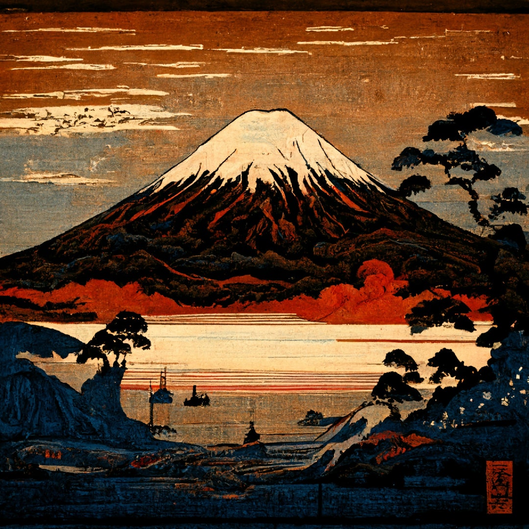 Ukiyo-e Painting of Mount - Etsy