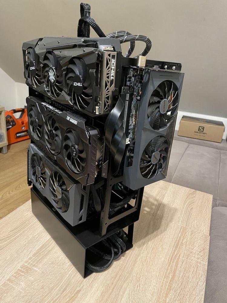 M-CASE 4xgpu E-atx RAL / Open Pc Case / Test Bench / Open Pc 4xgpu / AI ...