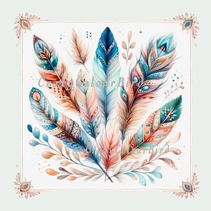 10 Beautiful Boho Feather Graphics. - Etsy