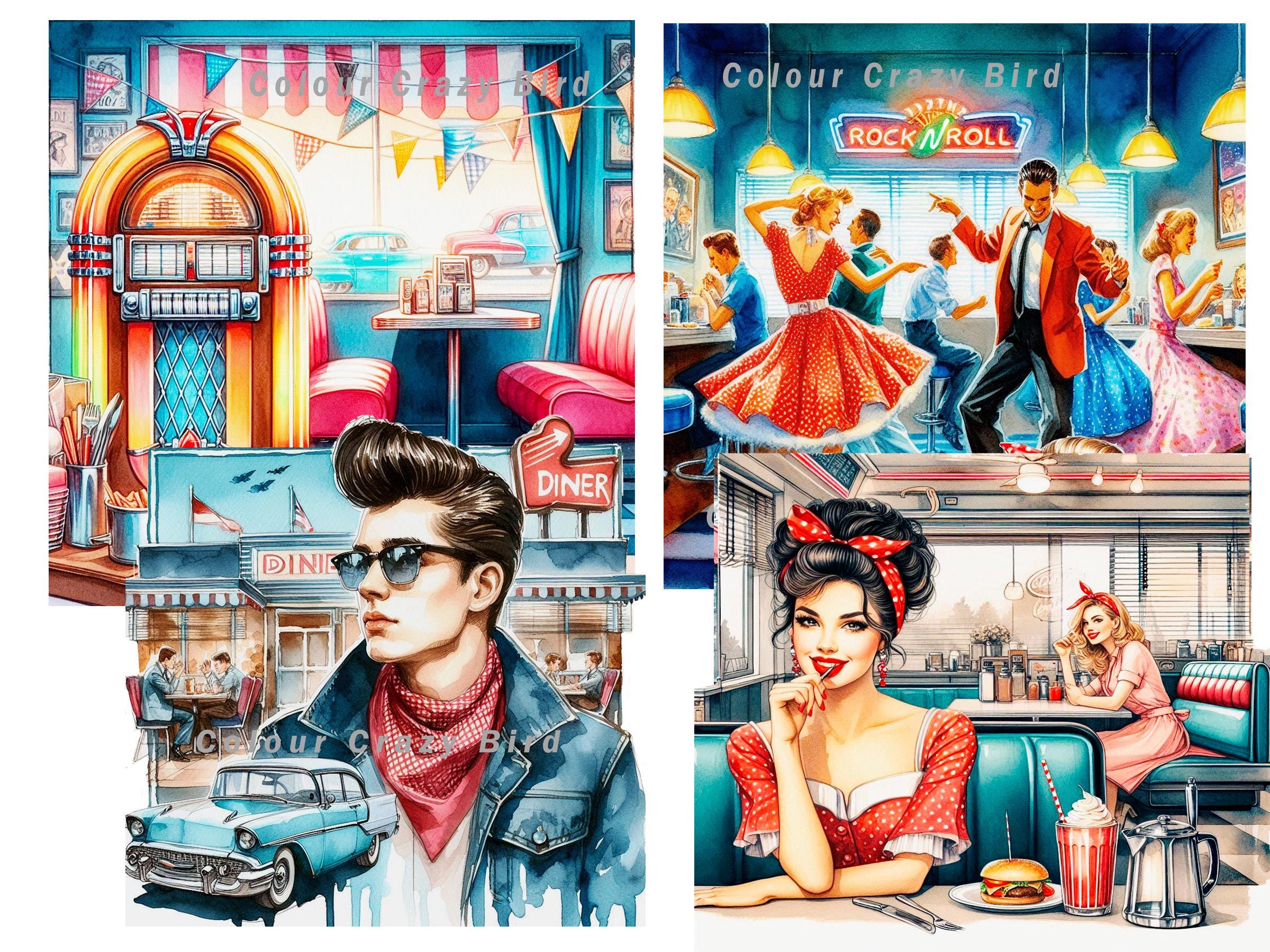 Retro Diner Graphics. - Etsy