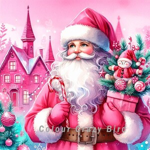 10 Jolly Santa's in Pink. - Etsy