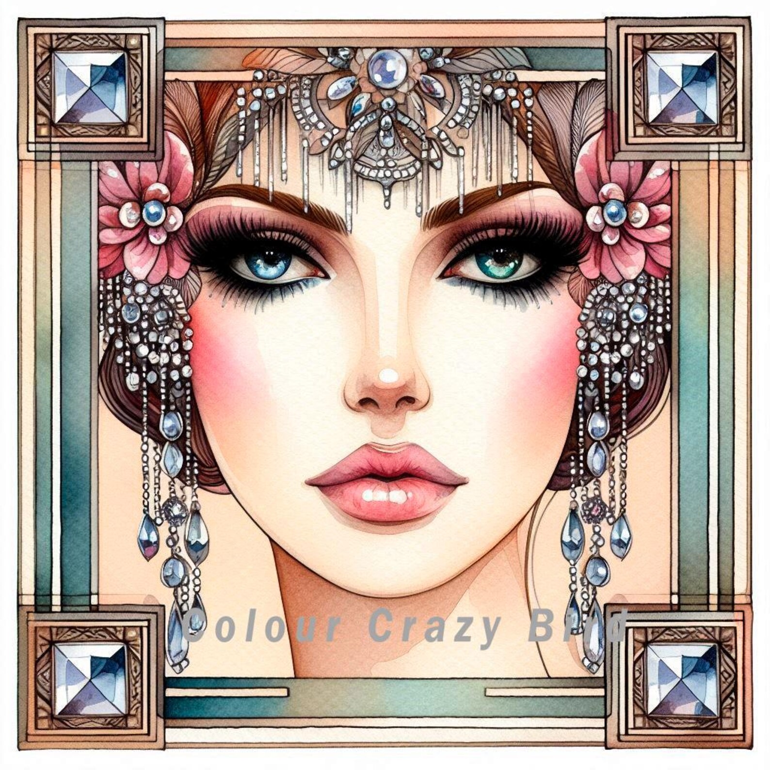 Art Deco Jewelled Faces. - Etsy