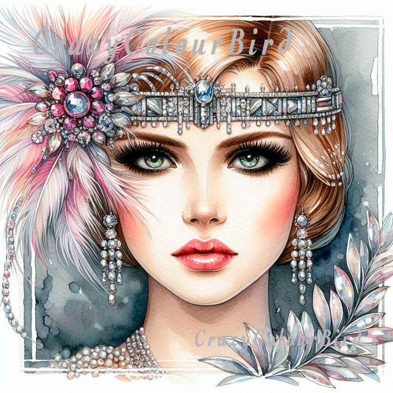 10 Art Deco, Flappers, Jeweled Kopfkleid. - Etsy.de