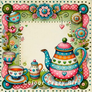 10 Pretty Whimsical Teapot Borders. - Etsy