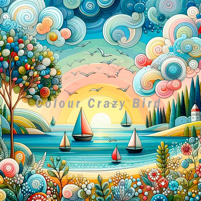 Seascape Painting Stencil - Etsy