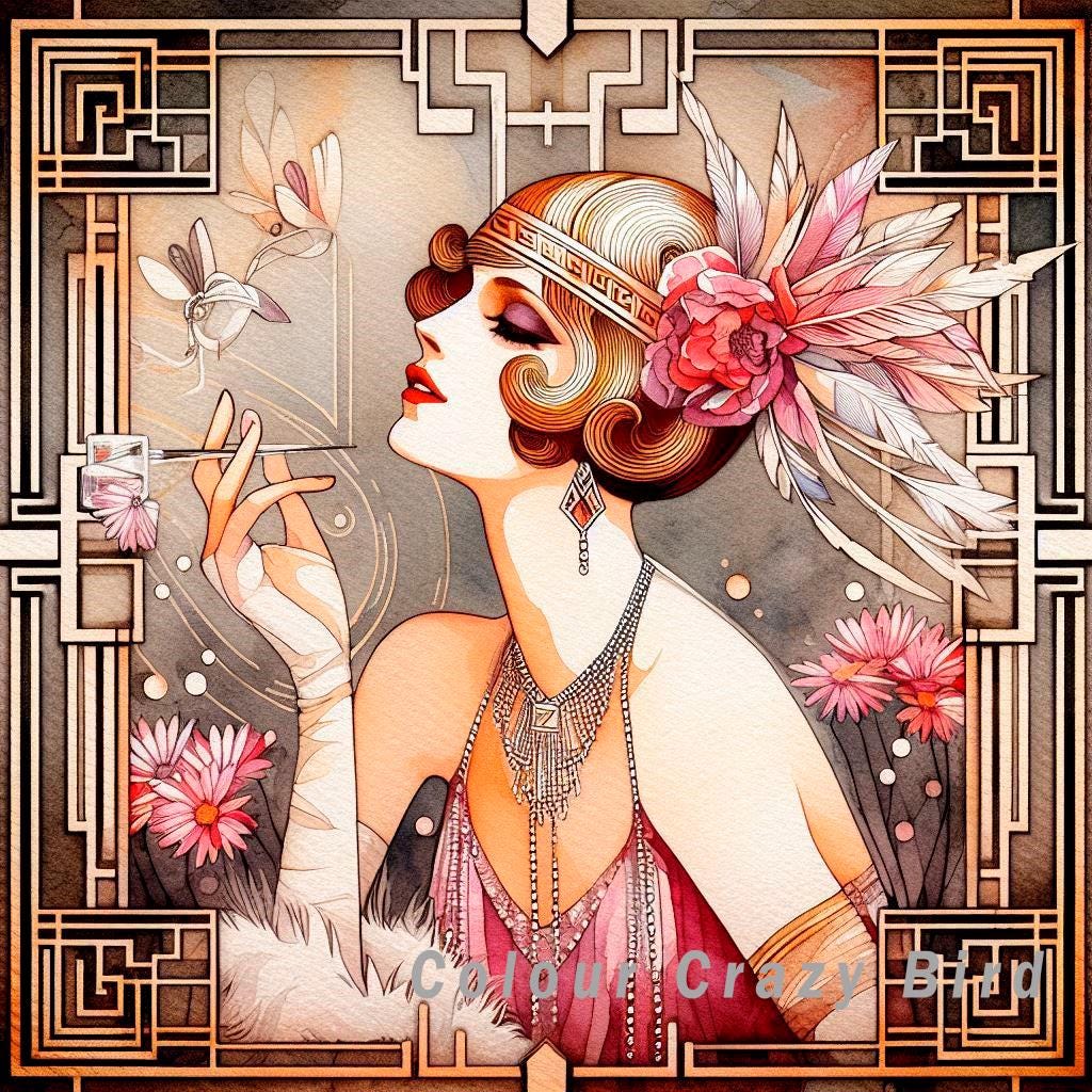 Art Deco Ladies Prints: Glamorous Flapper Style (digital Download 10x10 ...