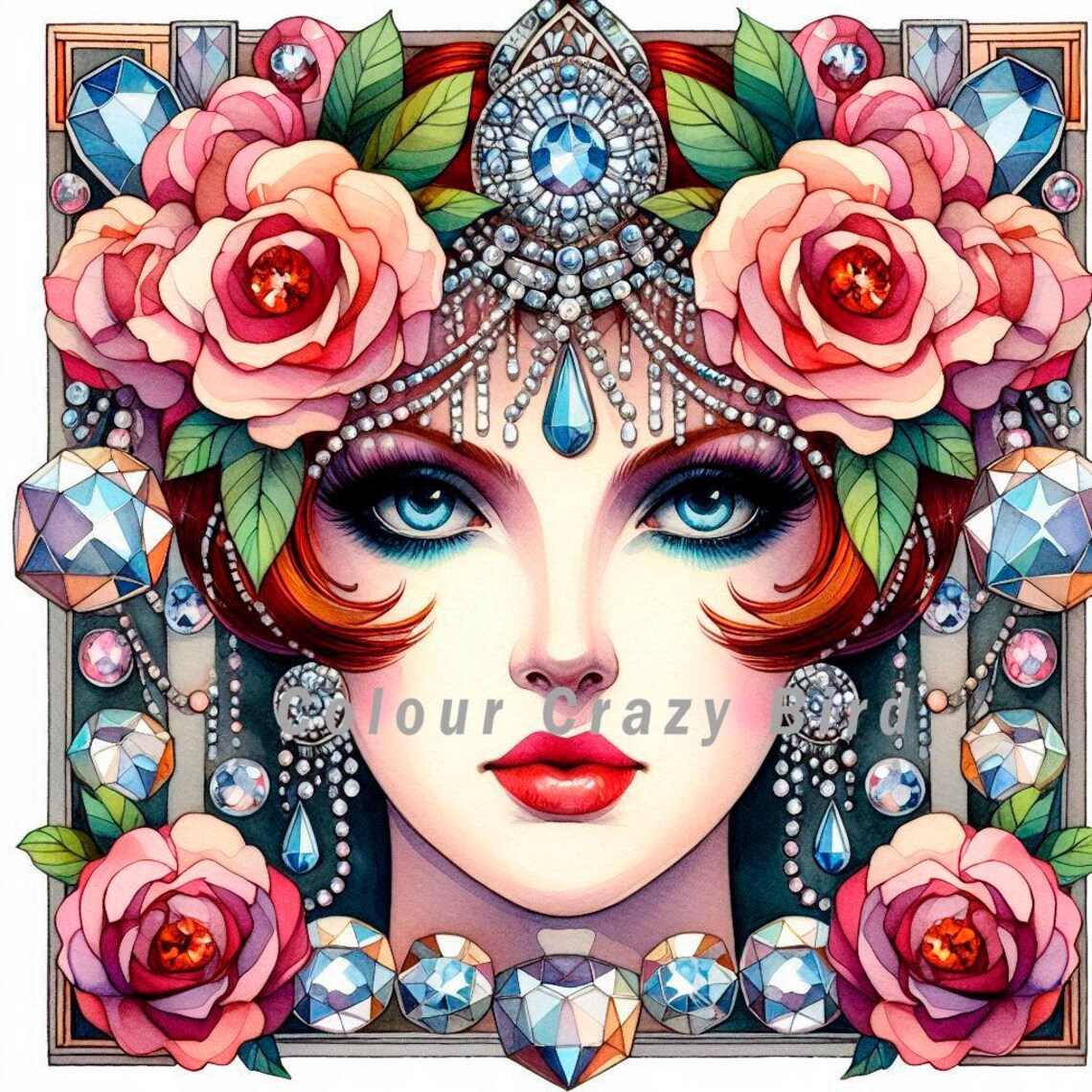 Art Deco Jewelled Faces. - Etsy