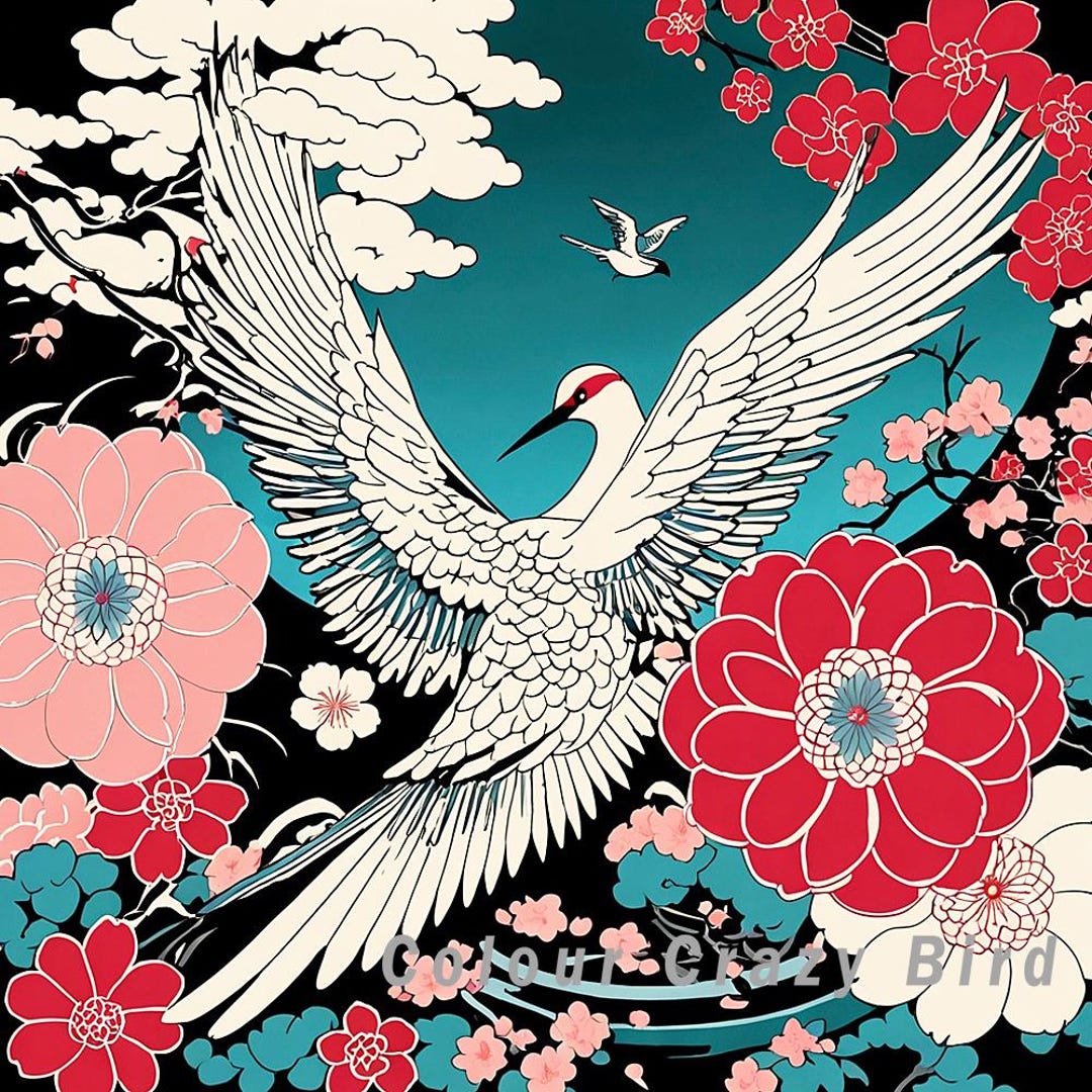 Lovely Japanese Style Birds and Flowers. - Etsy