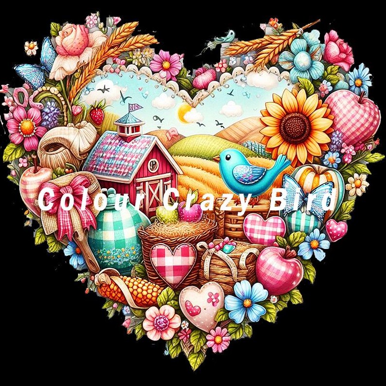 8 Country Style Heart Clip Art. (png)/scrapbook Elementals/digital ...