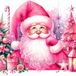 10 Jolly Santa's in Pink. - Etsy