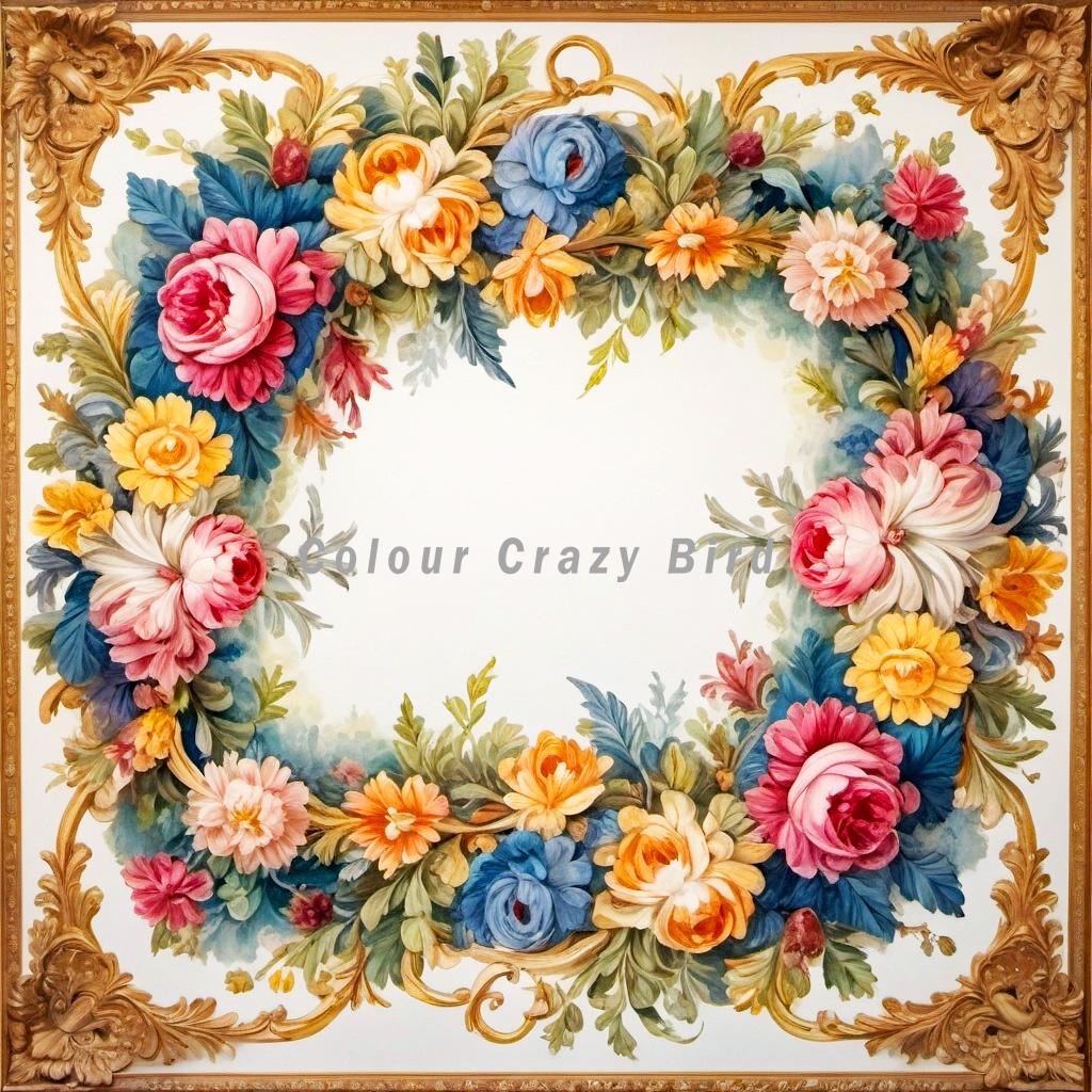 18th Century Floral Garland Graphics. - Etsy