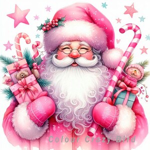 10 Jolly Santa's in Pink. - Etsy