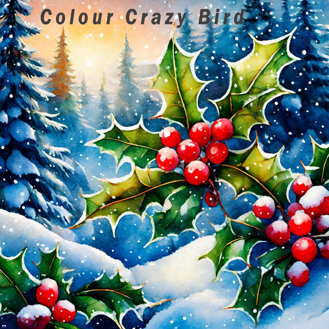 Christmas Holly and Berry Scenes. - Etsy