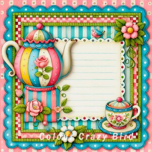 10 Pretty Whimsical Teapot Borders. - Etsy
