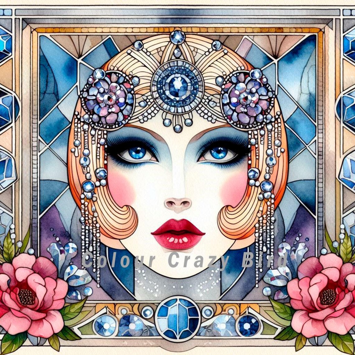 Art Deco Jewelled Faces. - Etsy