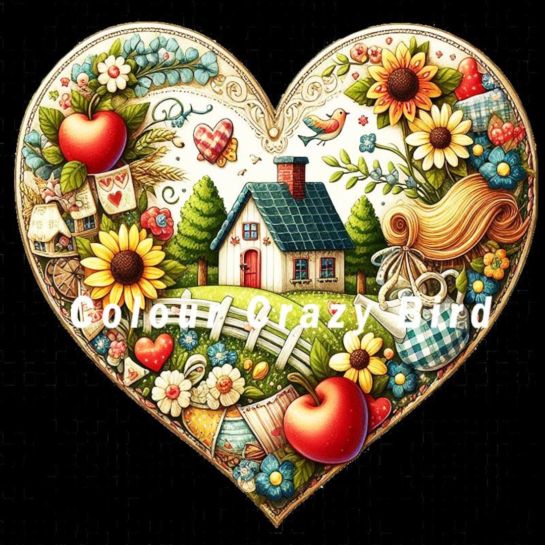 8 Country Style Heart Clip Art. (png)/scrapbook Elementals/digital ...