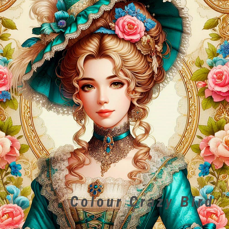 Victorian Ladies Art: AI Generated Images for Crafts (JPEG Download ...