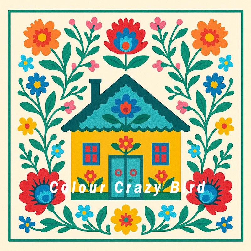Folk Art House Clipart - Etsy