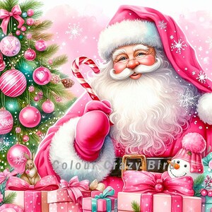 10 Jolly Santa's in Pink. - Etsy