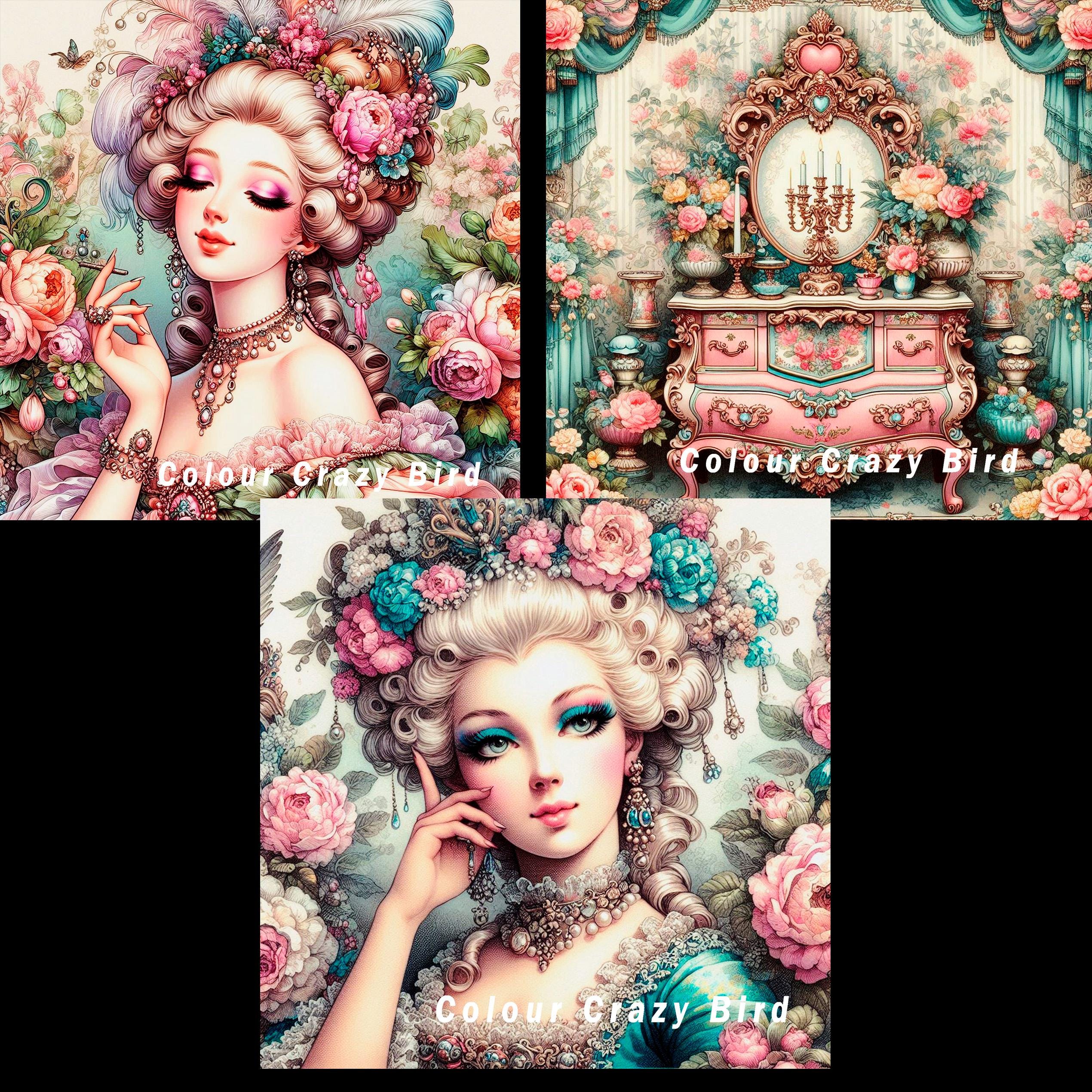 Rococo Elegance Papers/pretty Rococo Ladies/ai Generated/digital ...