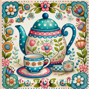 10 Pretty Whimsical Teapot Borders. - Etsy