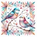 Whimsical Bird Clip Art, Colorful Pretty Graphics, Digital Download. - Etsy