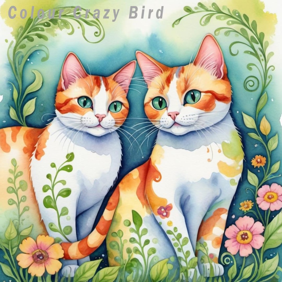 Beautiful Whimsical Cats. - Etsy