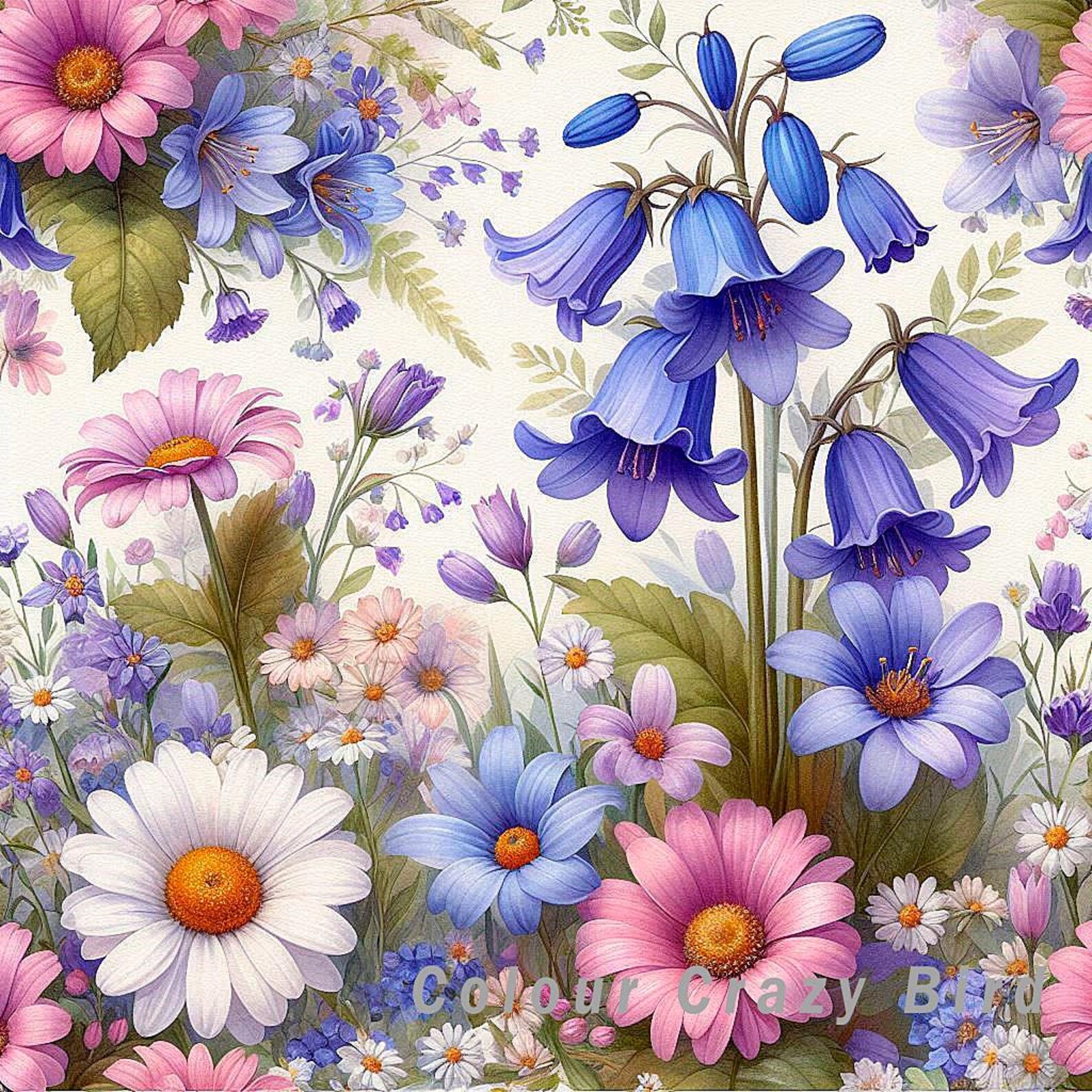 Pretty Bluebells and Daisies. - Etsy