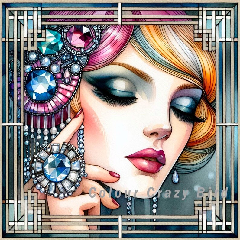 Art Deco Jewelled Faces. - Etsy