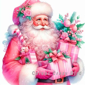 10 Jolly Santa's in Pink. - Etsy