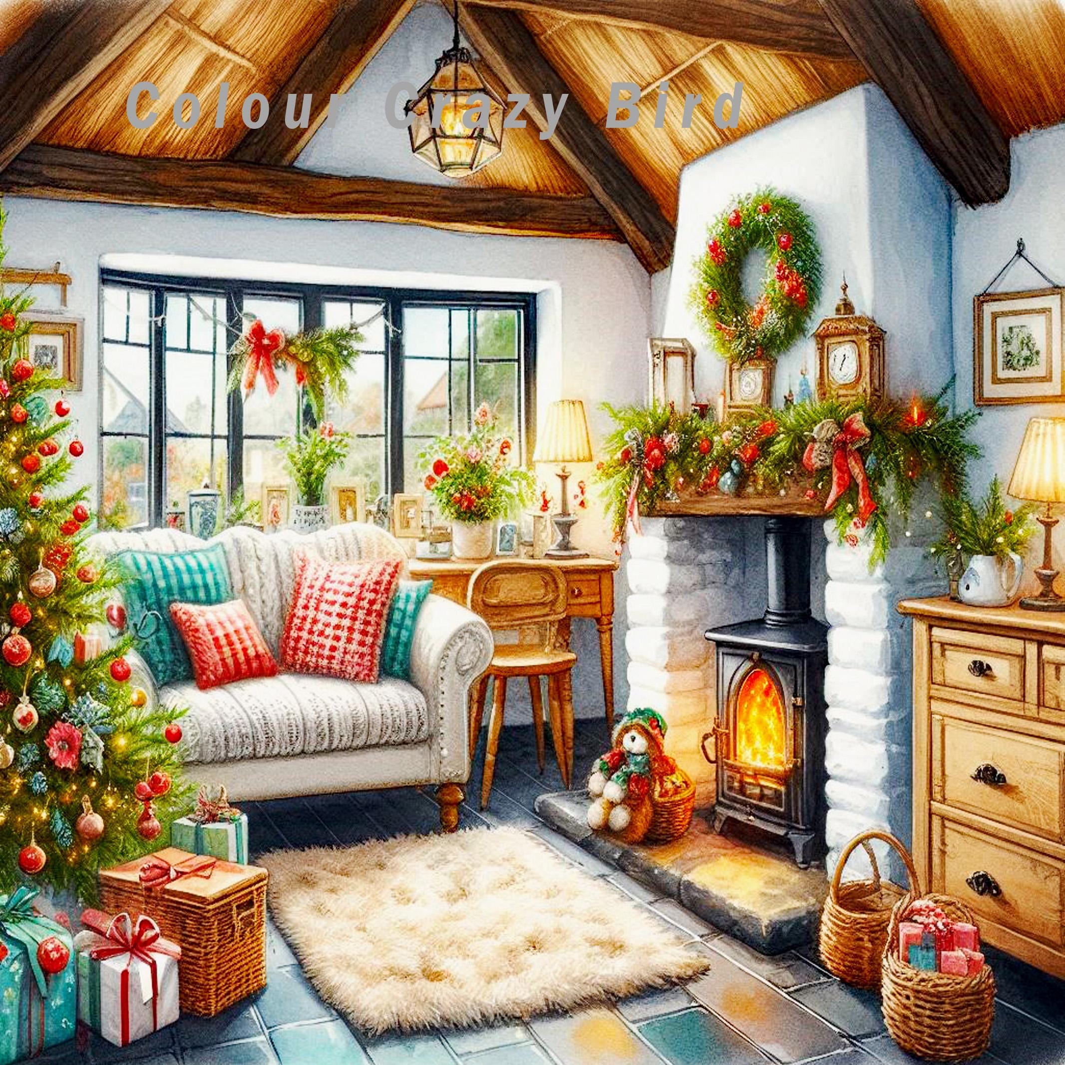 Christmas Cottage Graphics. - Etsy