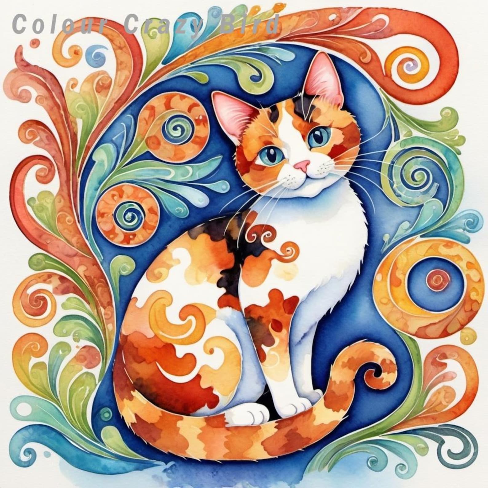 Beautiful Whimsical Cats. - Etsy
