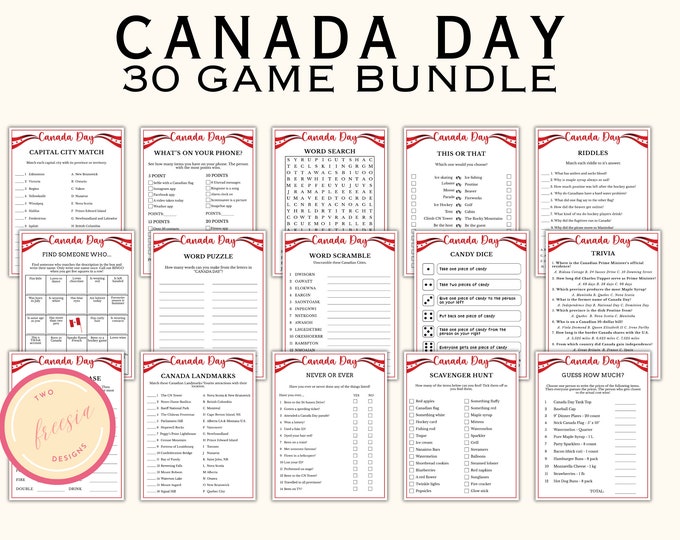 Think Fast Canada Day Game | July 1st Printable Games | Canada Day ...