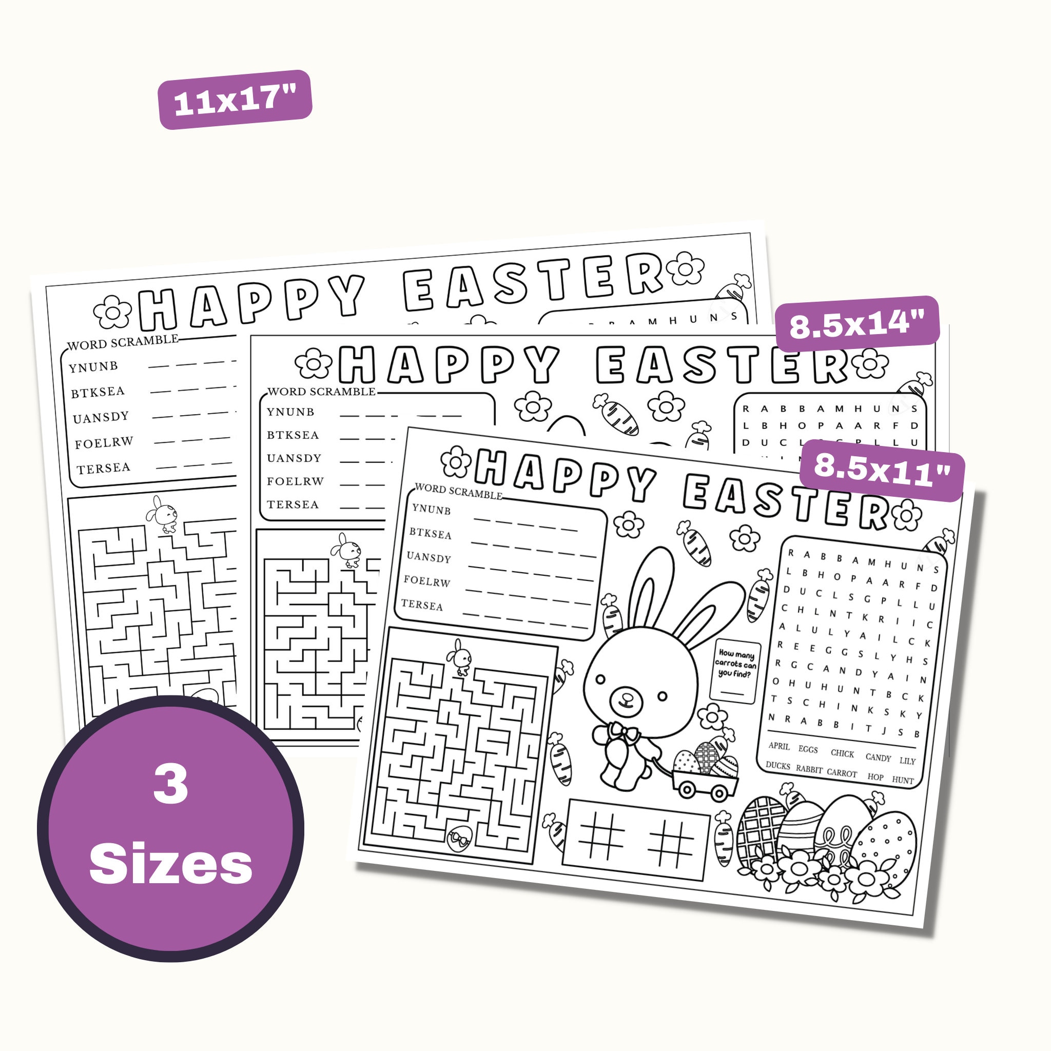 Easter Placemat - Printable Coloring and Activity Sheet for Kids ...