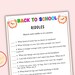 Back to School Riddles Game - Printable Back to School Game - First Day ...