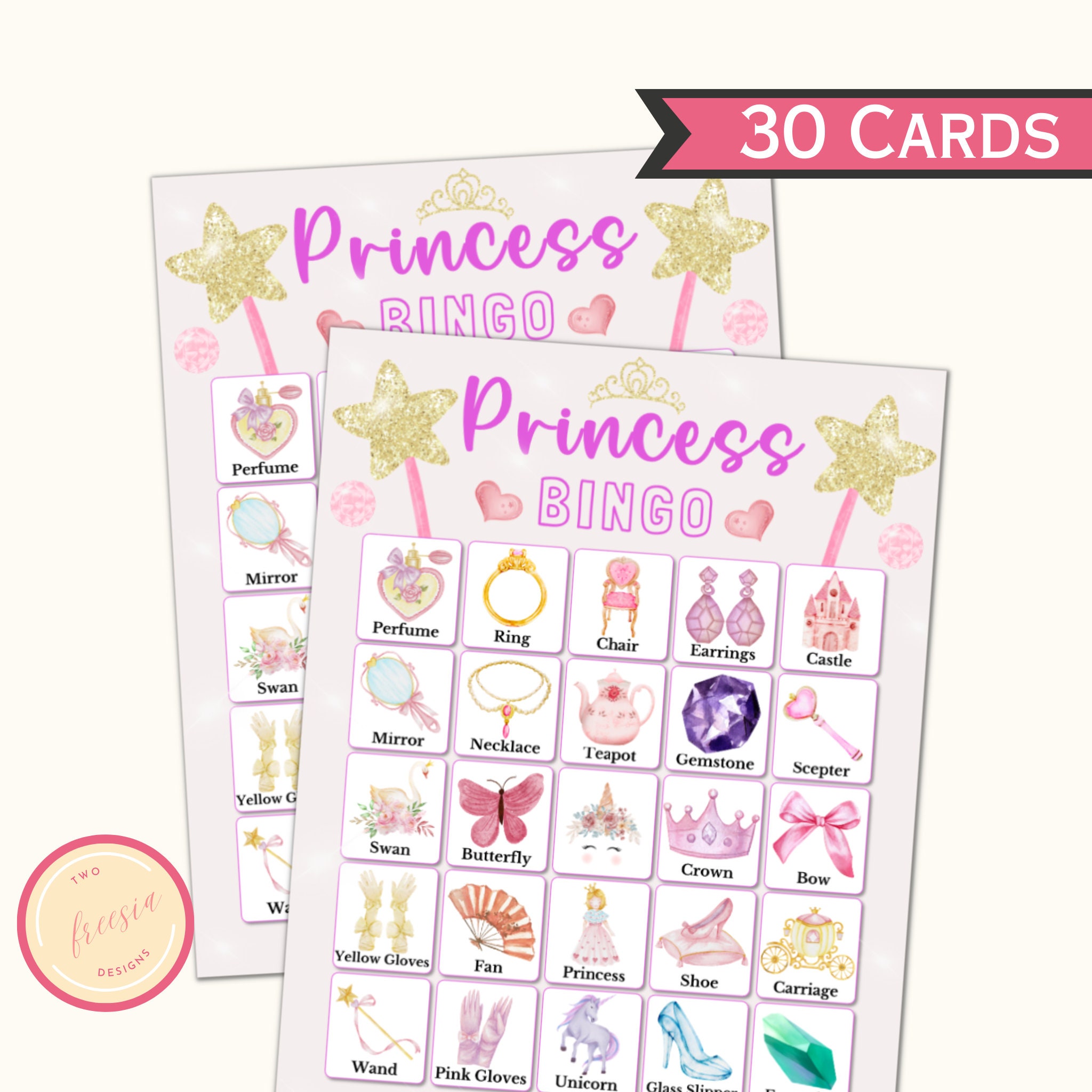 Princess Bingo Game - Printable Princess Bingo for Girls Birthday ...