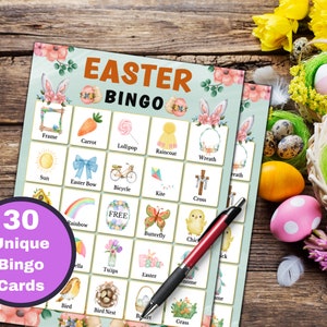 Easter Bingo Game - Printable Easter Activity for Kids and Adults ...