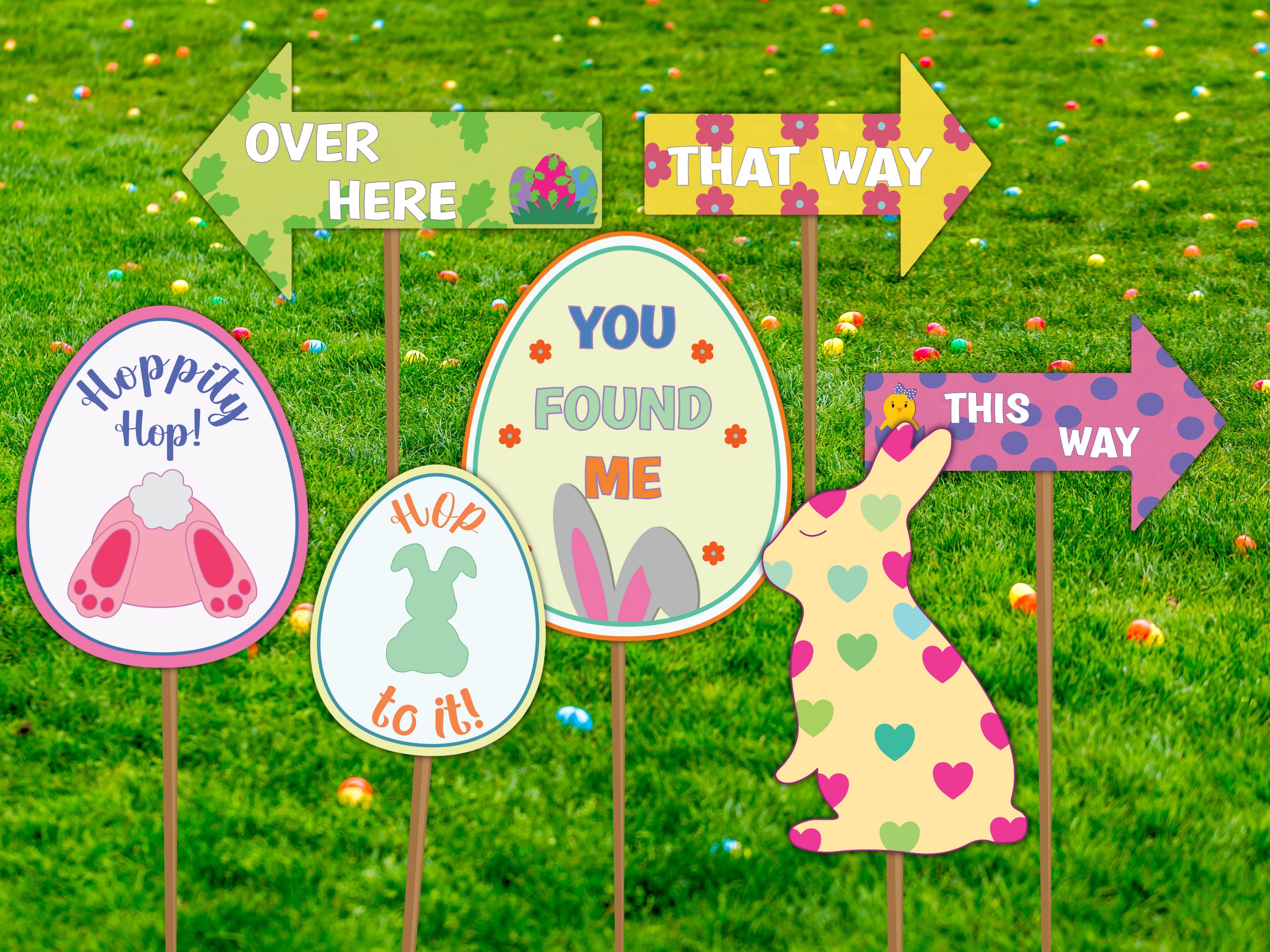 Printable Easter Egg Hunt Signs Easter Bunny Party Decorations and ...