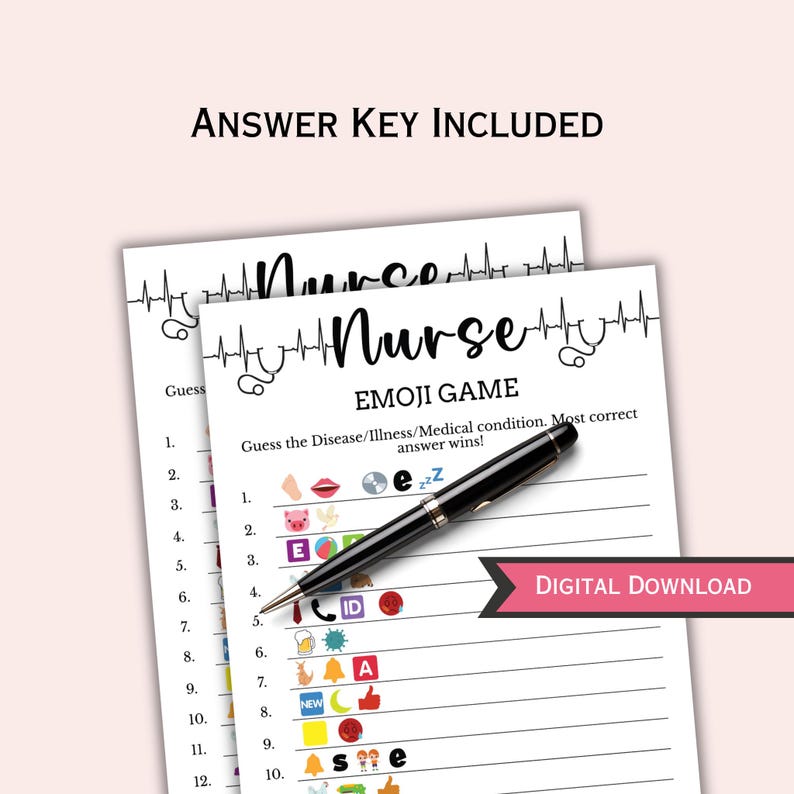 Nurse Emoji Game - Printable Nurse Graduation Game - Nurse Graduation ...